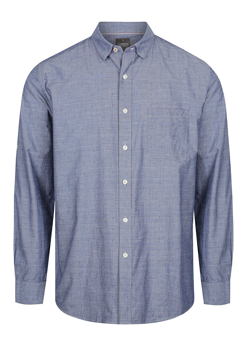 Men's Slate Hardware 1713HL CHAMBRAY DOBBY LONG SLEEVE SHIRT